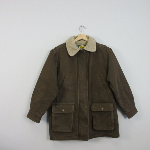 Cabela's | Jackets & Coats | Cabelas Jacket Women L Brown Fleece Lined Chore Coat Barn Canvas ...